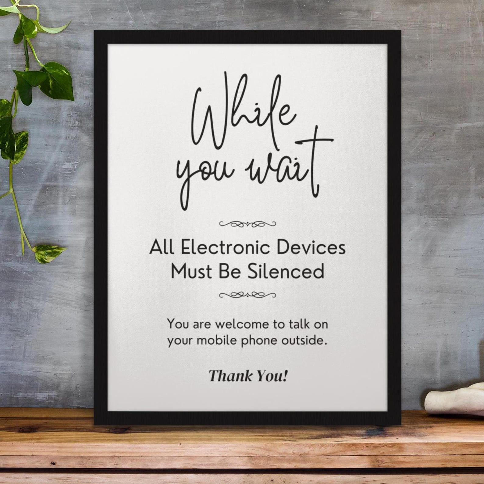 PRINTABLE Electronic Devices Must Be Silenced SIGN, No Cell Phones ...