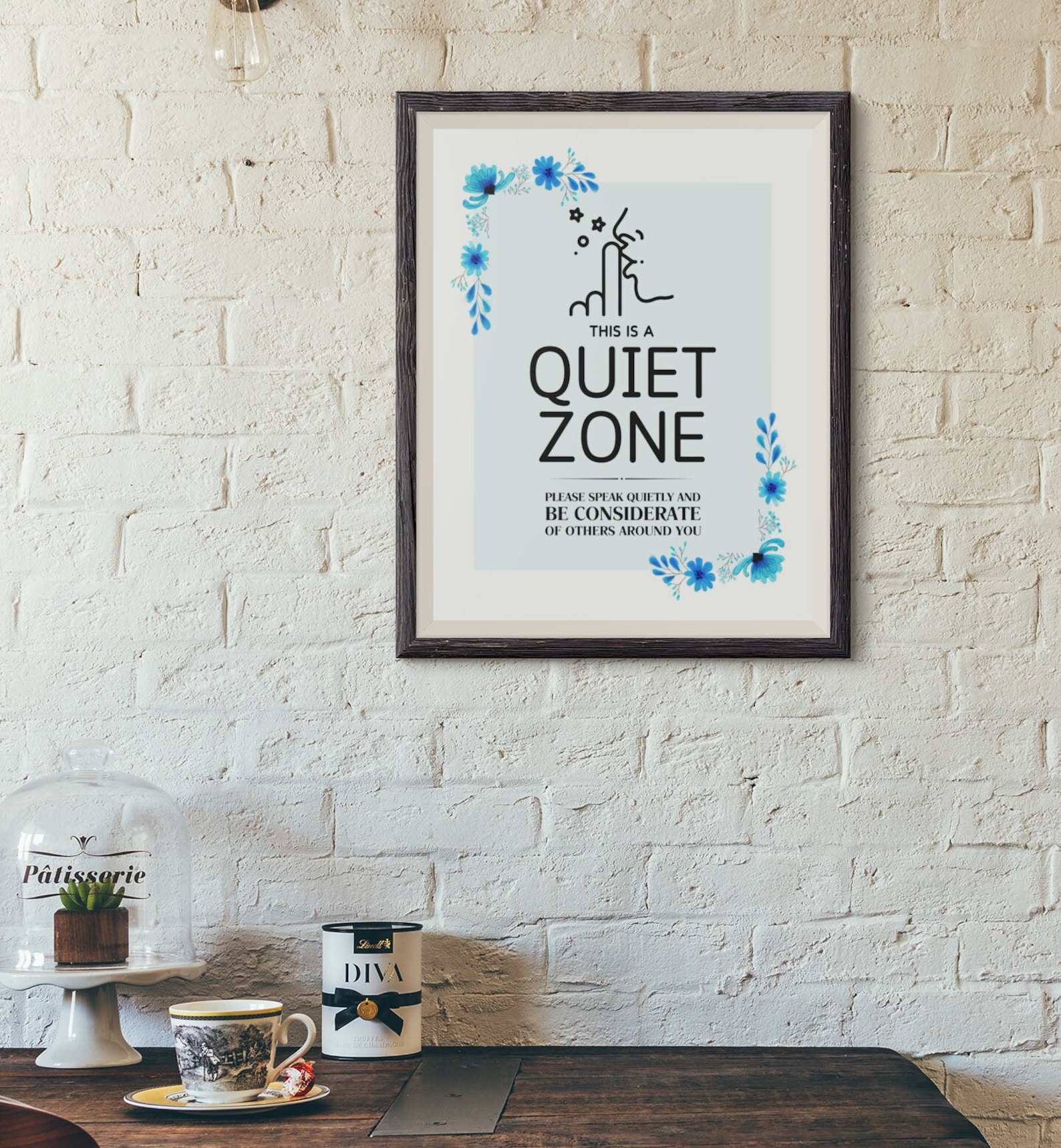 PRINTABLE Quiet Zone SIGN, Speak Quietly, Considerate of Others, Quiet ...