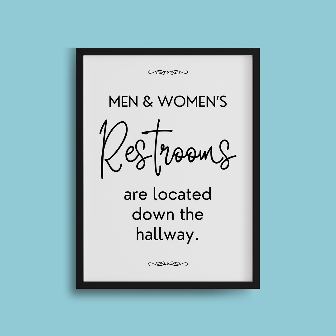 PRINTABLE Restroom Location SIGN, Reception Room Bathroom Sign ...