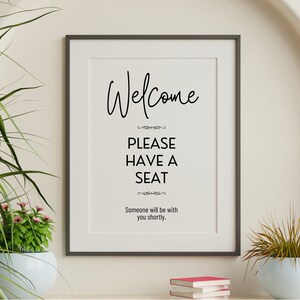 PRINTABLE Welcome Please Have a Seat SIGN, Waiting Room, Therapist ...