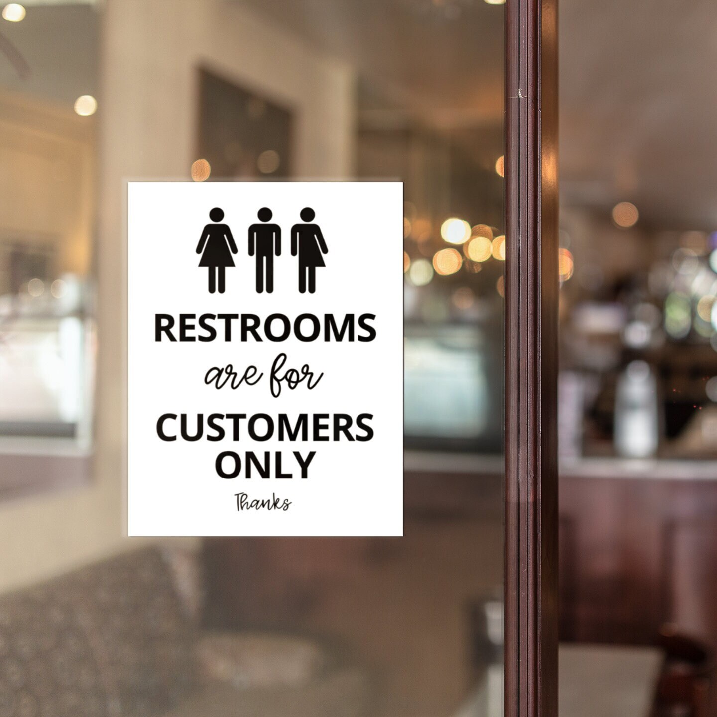 PRINTABLE Restroom SIGN, Restrooms for Customers Only, Customers Only ...