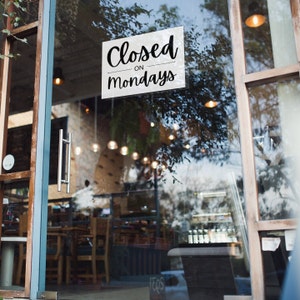 Closed on Monday Sign, PRINTABLE We're Closed Sign, Retail Sales Sign ...