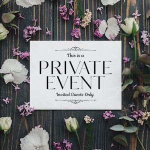 PRINTABLE Private Event SIGN, Wedding Reception, Invited Guests Only ...