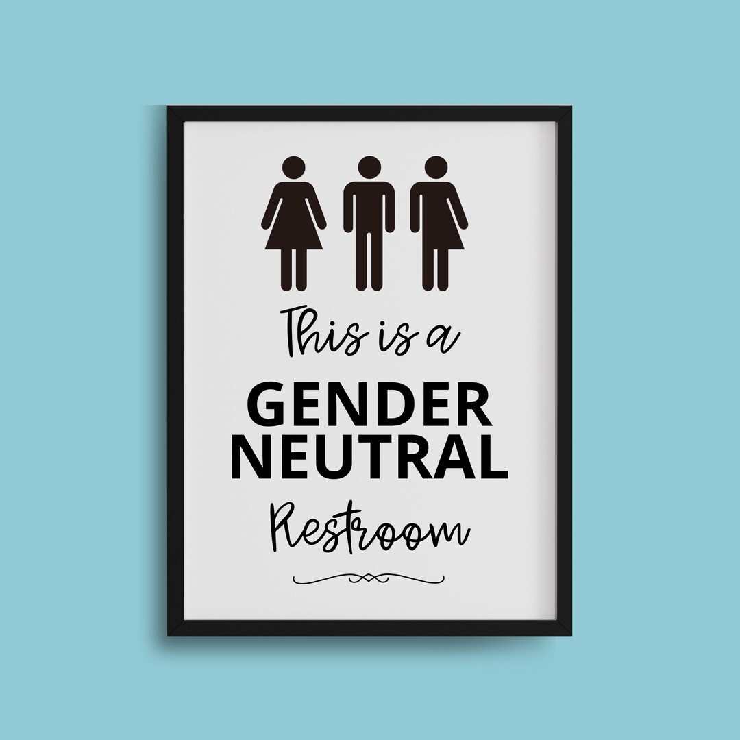 PRINTABLE Gender Neutral Restroom Sign, Gender Neutral Restroom Print ...