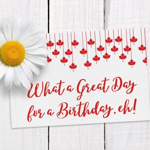 PRINTABLE Canada Day Eh Birthday CARD, Happy Birthday Canada Day Baby ...