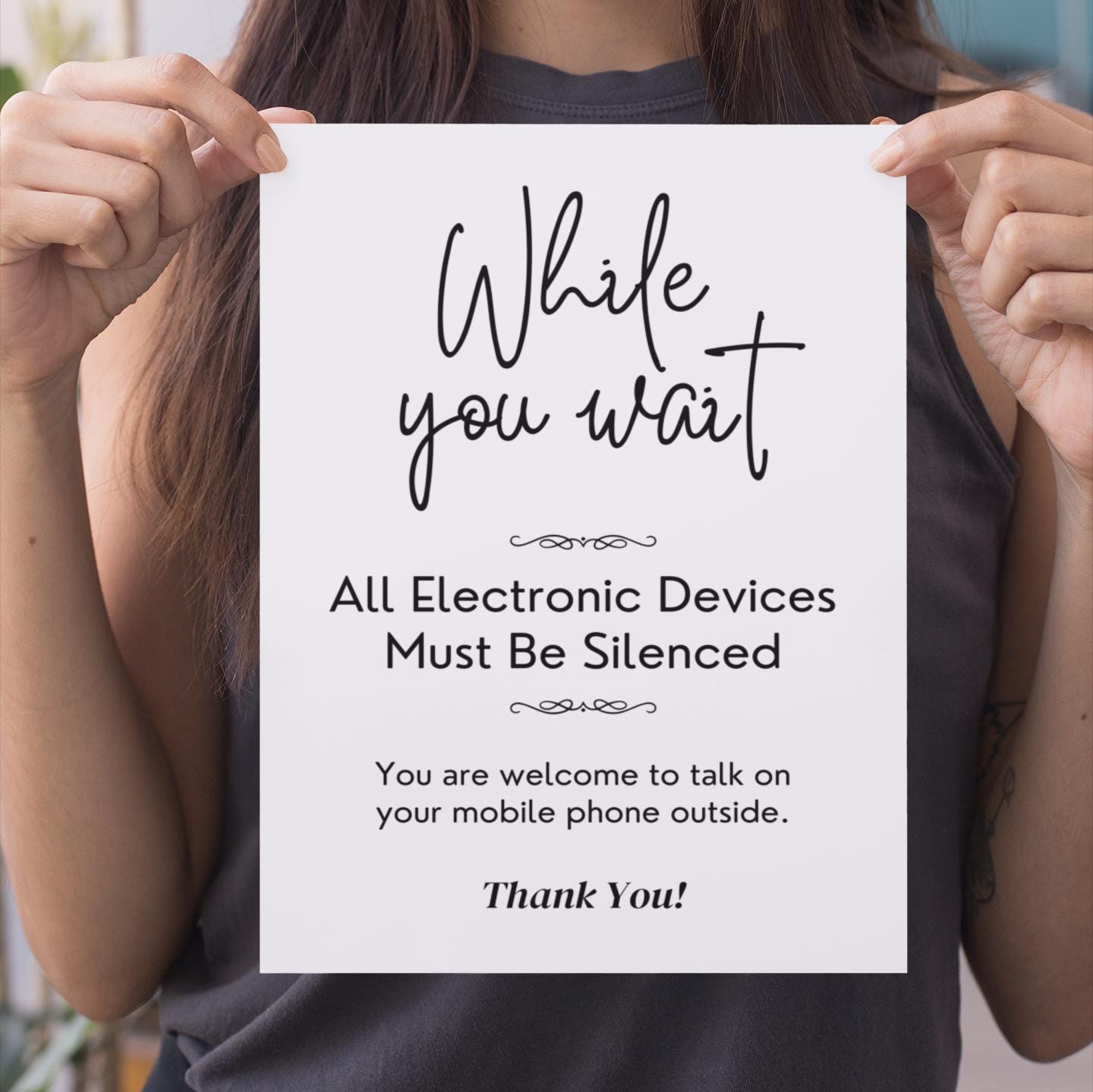 PRINTABLE Electronic Devices Must Be Silenced SIGN, No Cell Phones ...