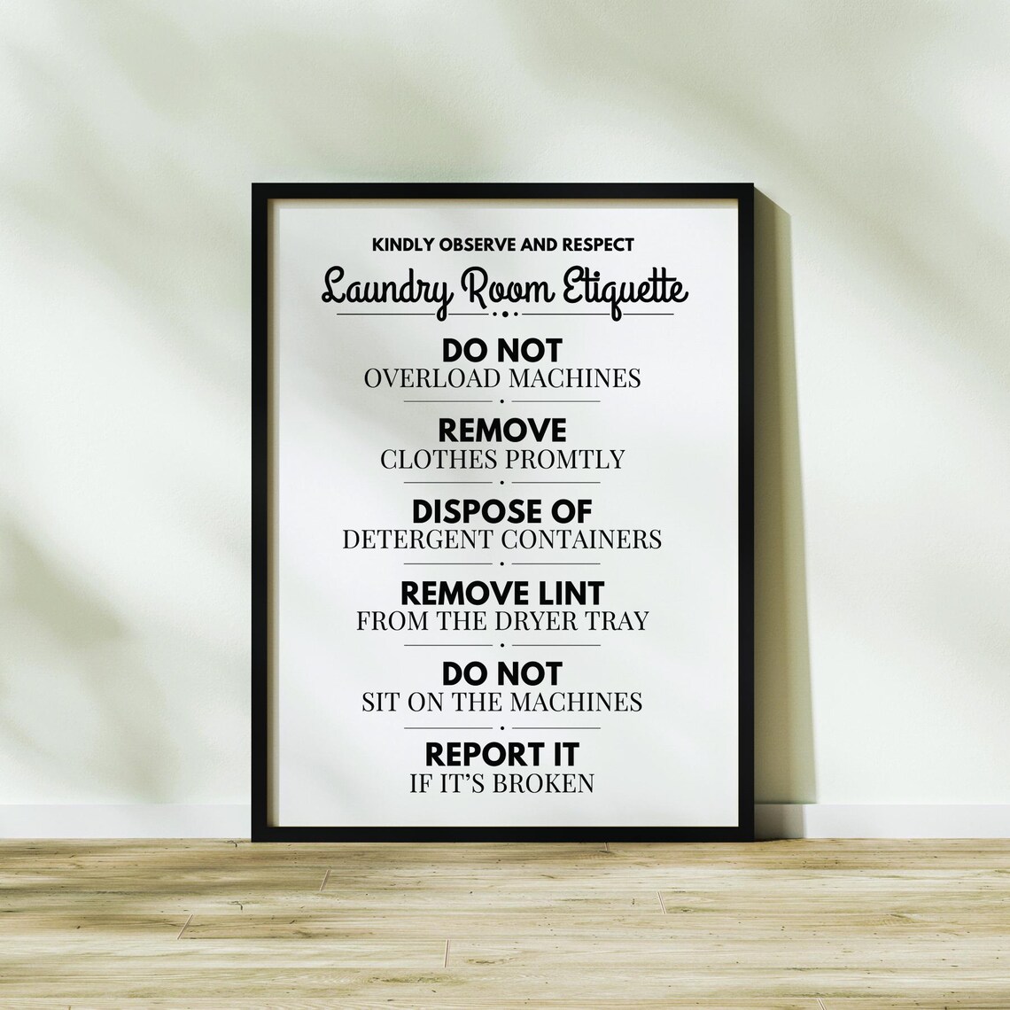 PRINTABLE Shared Laundry Room PRINT, Communal Laundry Guidelines ...