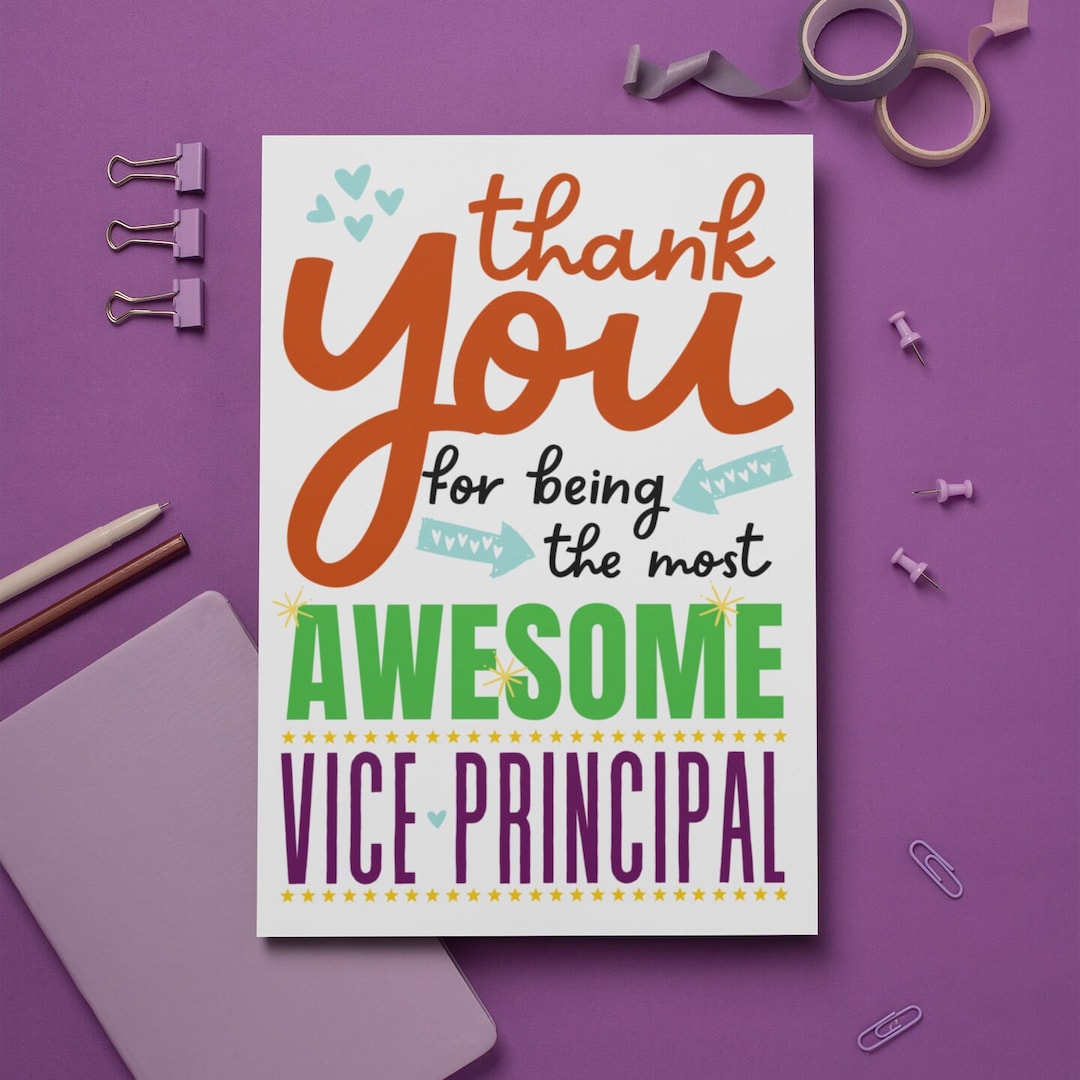 Awesome Vice Principal PRINTABLE Card, End of Year Card, Vice Principal ...