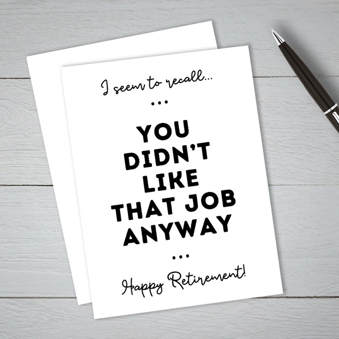 PRINTABLE Retirement Card for Friend, Funny Retirement Co-worker ...