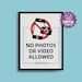 PRINTABLE No Photos No Video SIGN, Photography Restricted, Videos Not ...