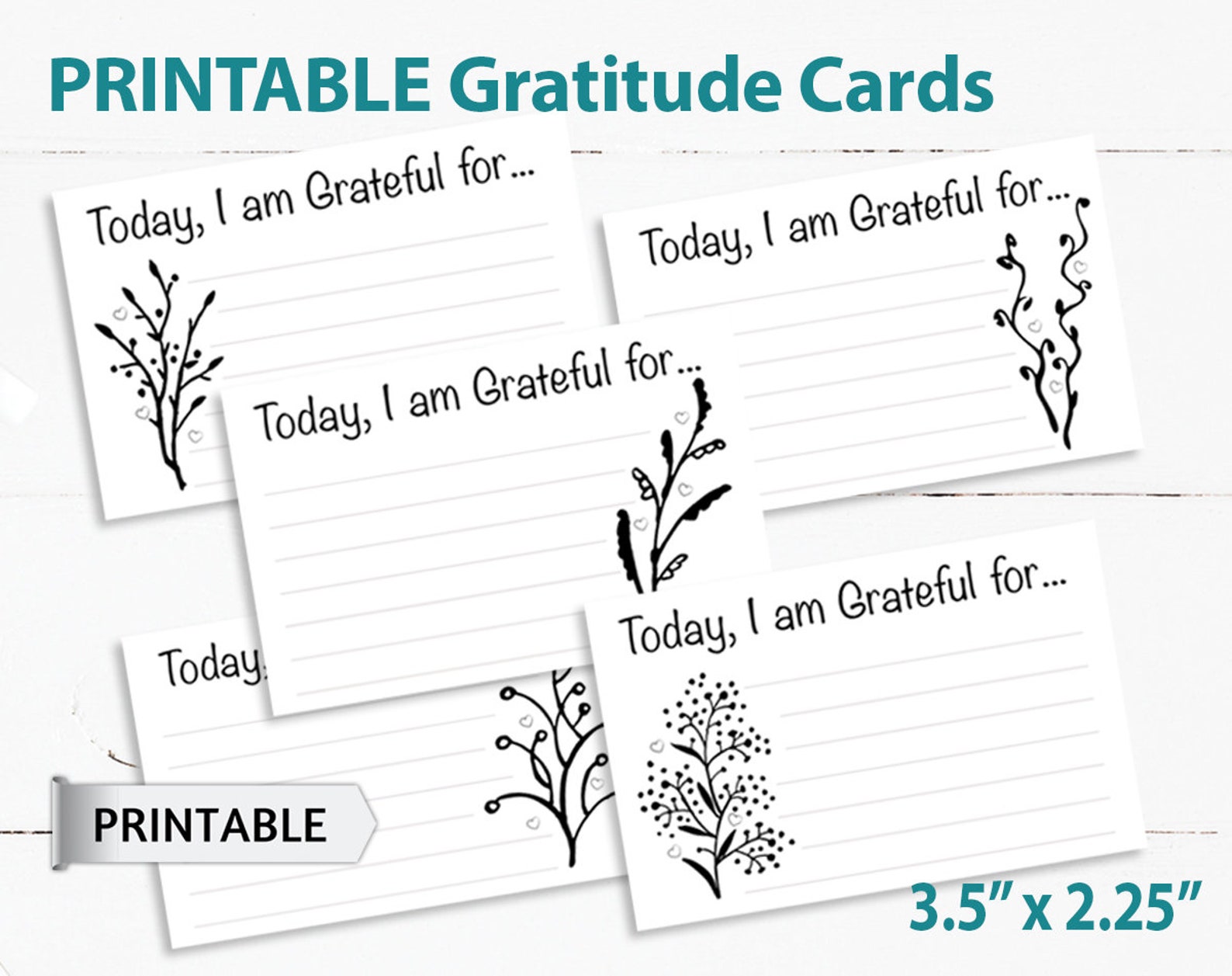 PRINTABLE Gratitude Cards, Daily Grateful Cards for Jar, Print Your Own ...