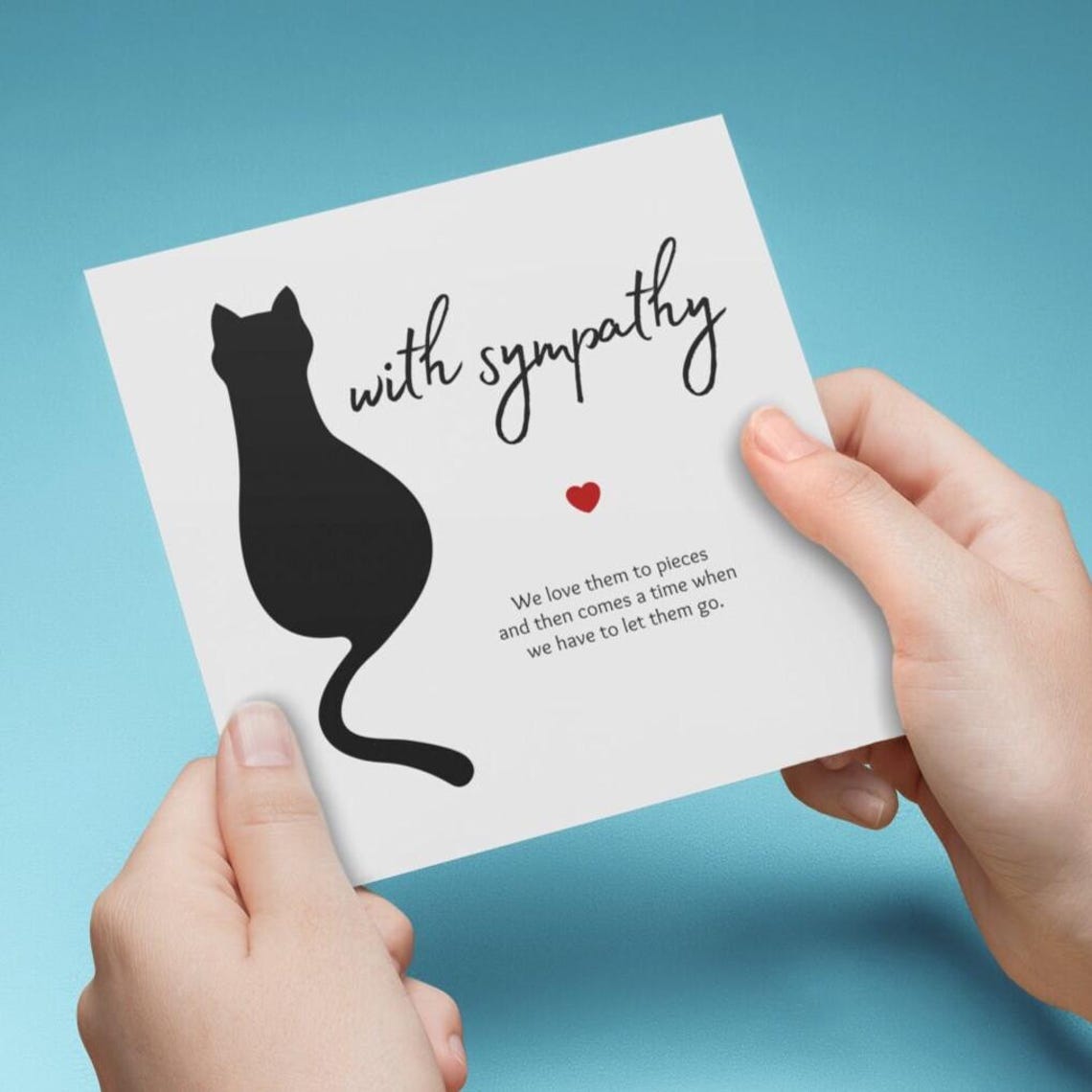 PRINTABLE Pet Cat Loss CARD, Pet Grievance With Sympathy Condolences ...
