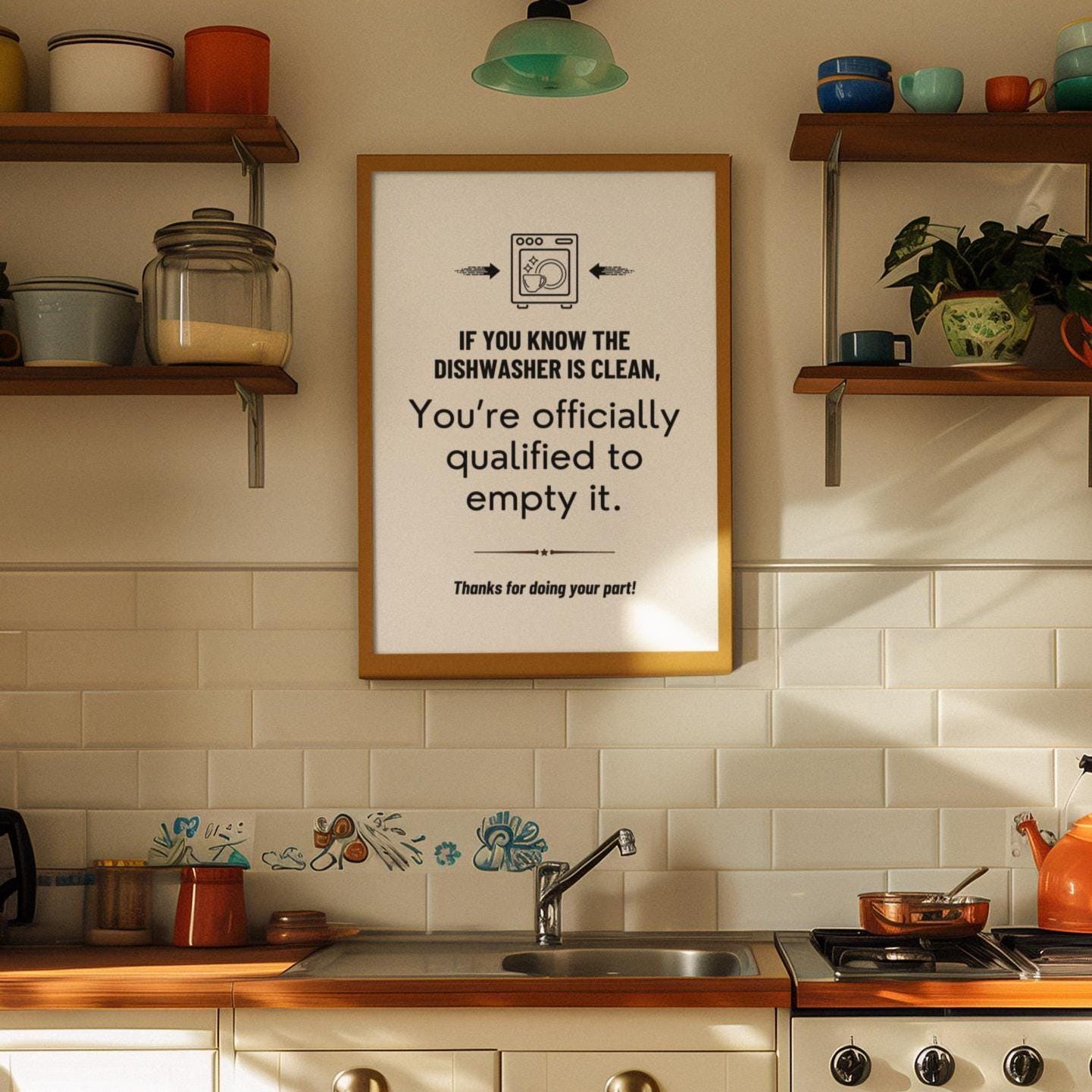 PRINTABLE Empty the Dishwasher SIGN, Kitchen Etiquette, Shared Kitchen ...