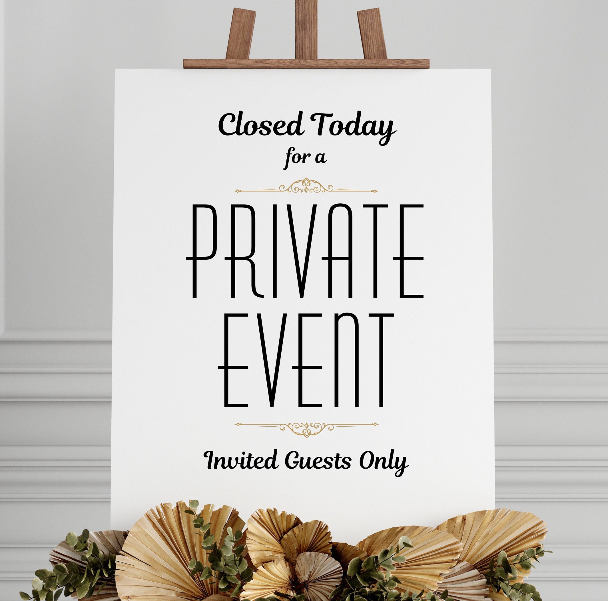PRINTABLE Private Event SIGN, Sorry We're Closed Today for Event ...