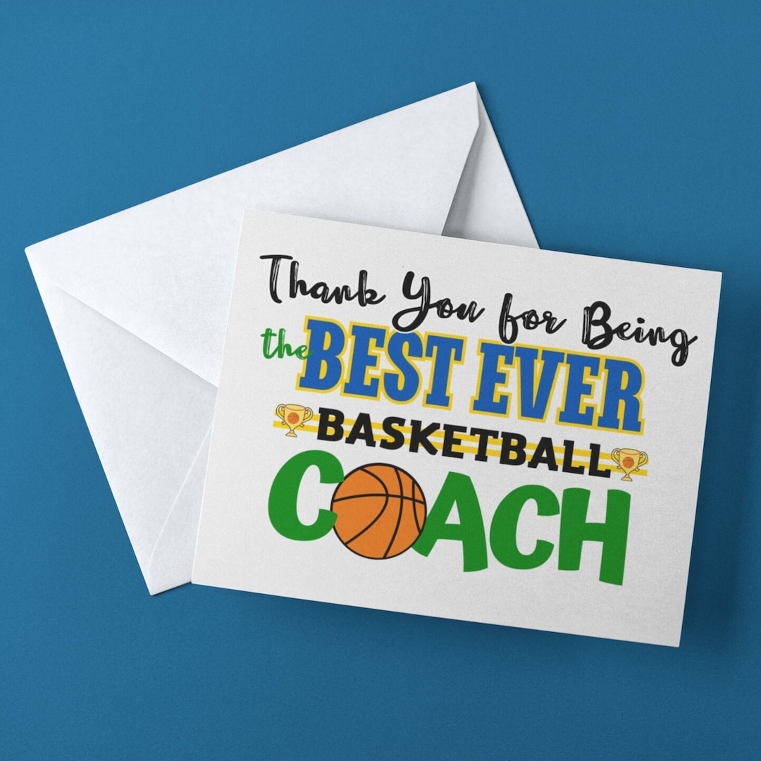Thank You Basketball Coach Card, PRINTABLE Thank You for Being the Best ...