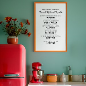 PRINTABLE Kitchen Etiquette SIGN, Shared Kitchen Guidelines, Workplace ...