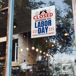 PRINTABLE Closed Labor Day SIGN, Closed on Labor Day, Business, Retail ...