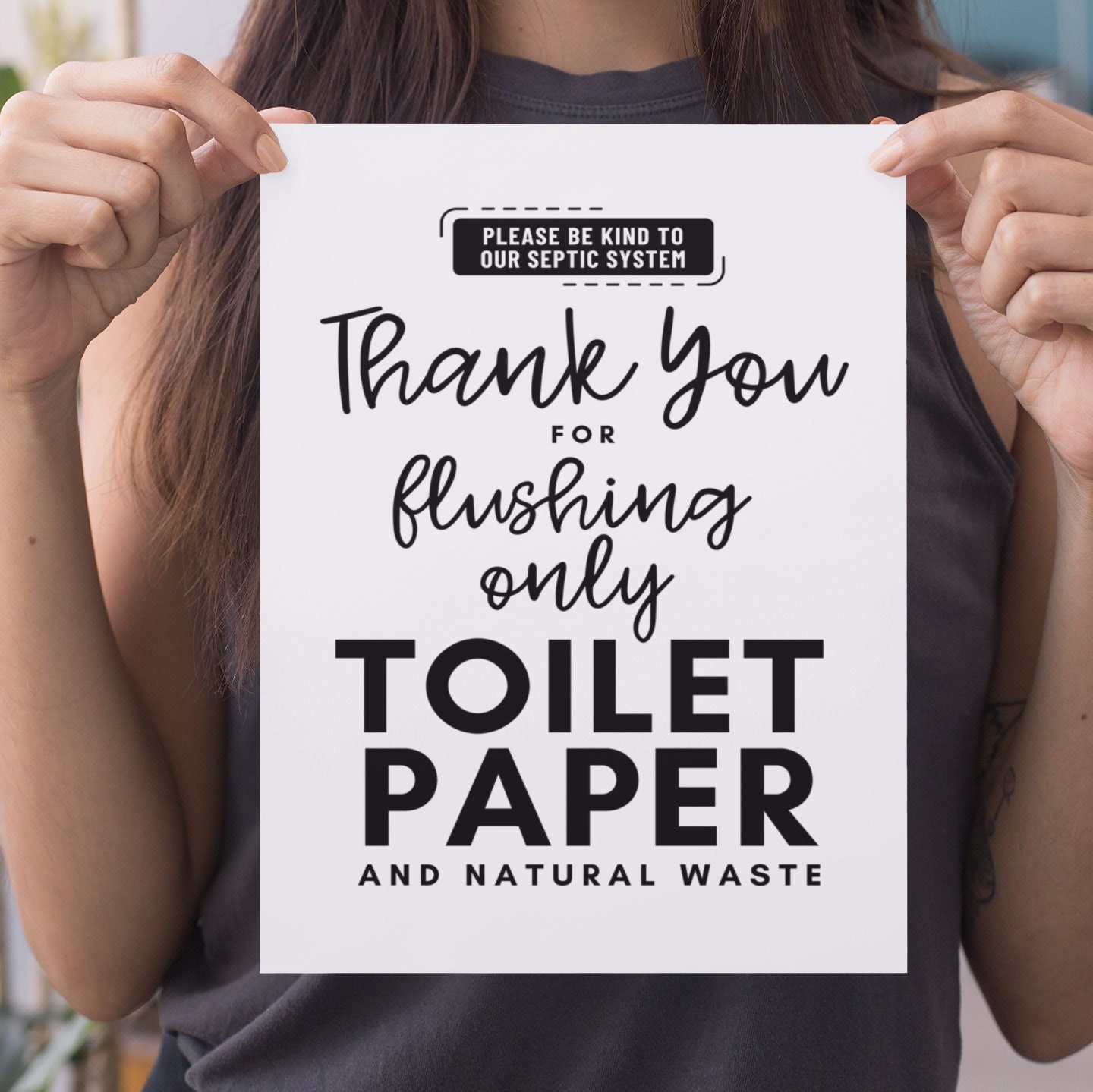PRINTABLE Septic Tank, SIGN, Be Kind to Our Septic System, Only Flush ...