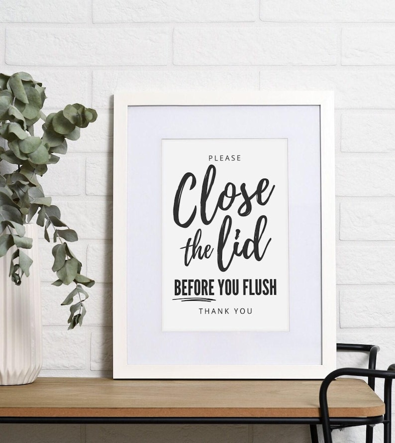 PRINTABLE Close the Lid Before Flushing SIGN, Bathroom Etiquette ...