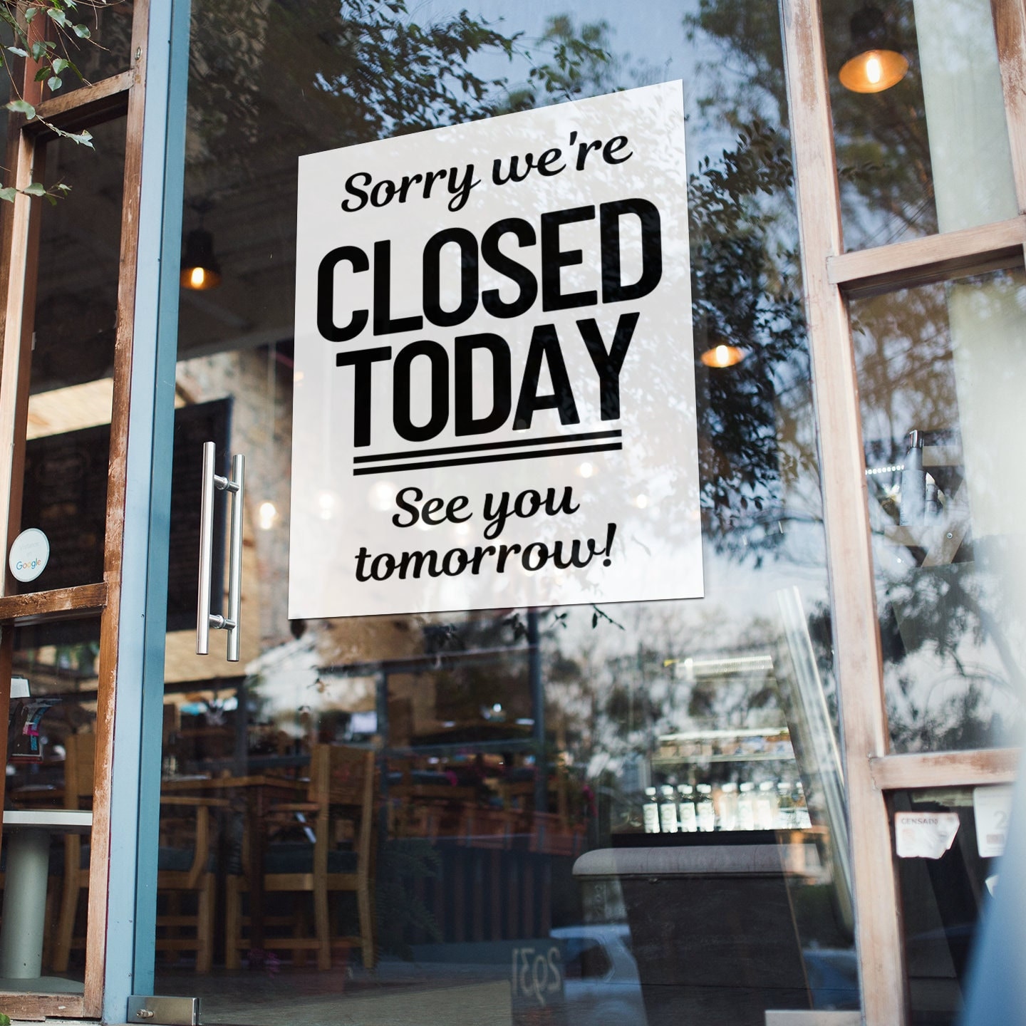 PRINTABLE Closed Today SIGN, Sorry We're Closed, See You Tomorrow ...