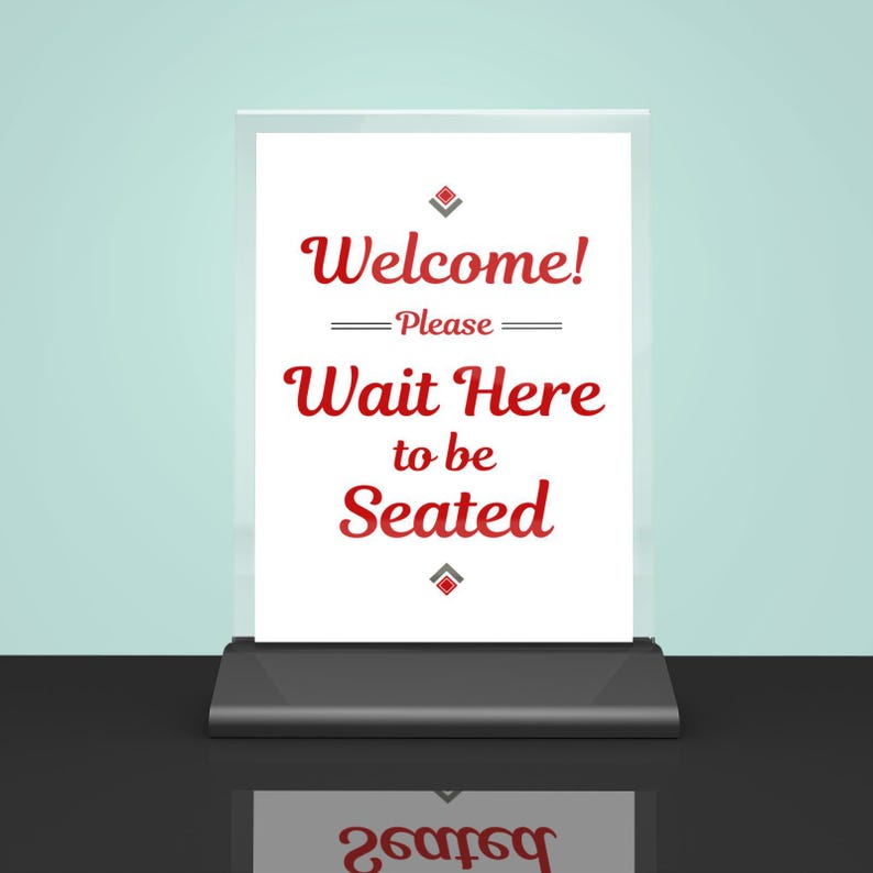 PRINTABLE Restaurant SIGN - Perfect Seating Sign for Restaurants, Cafes ...