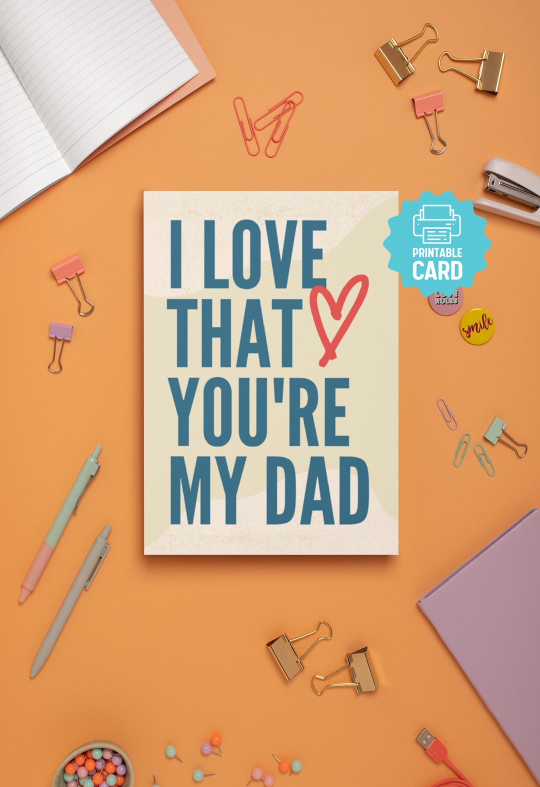 PRINTABLE Bonus Dad CARD, Father's Day Card for Step-dad, I Love That ...
