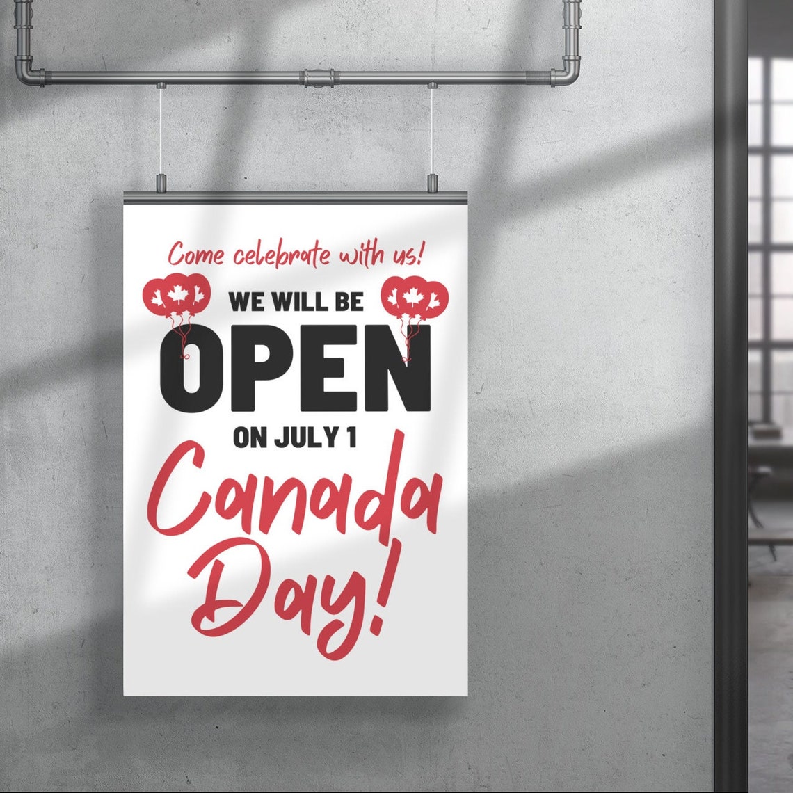 PRINTABLE Open on Canada Day SIGN, Cafe Open Canada Day, Business ...