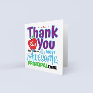 Awesome Principal PRINTABLE CARD, Principal's Day Appreciation ...