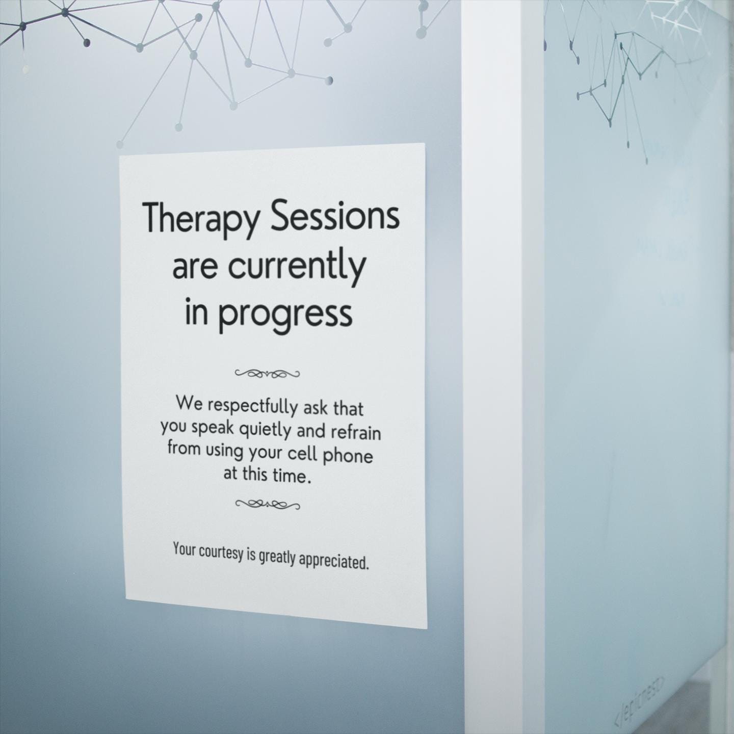 PRINTABLE Therapy Sessions in Progress SIGN, Speak Quietly, Turn Cell ...
