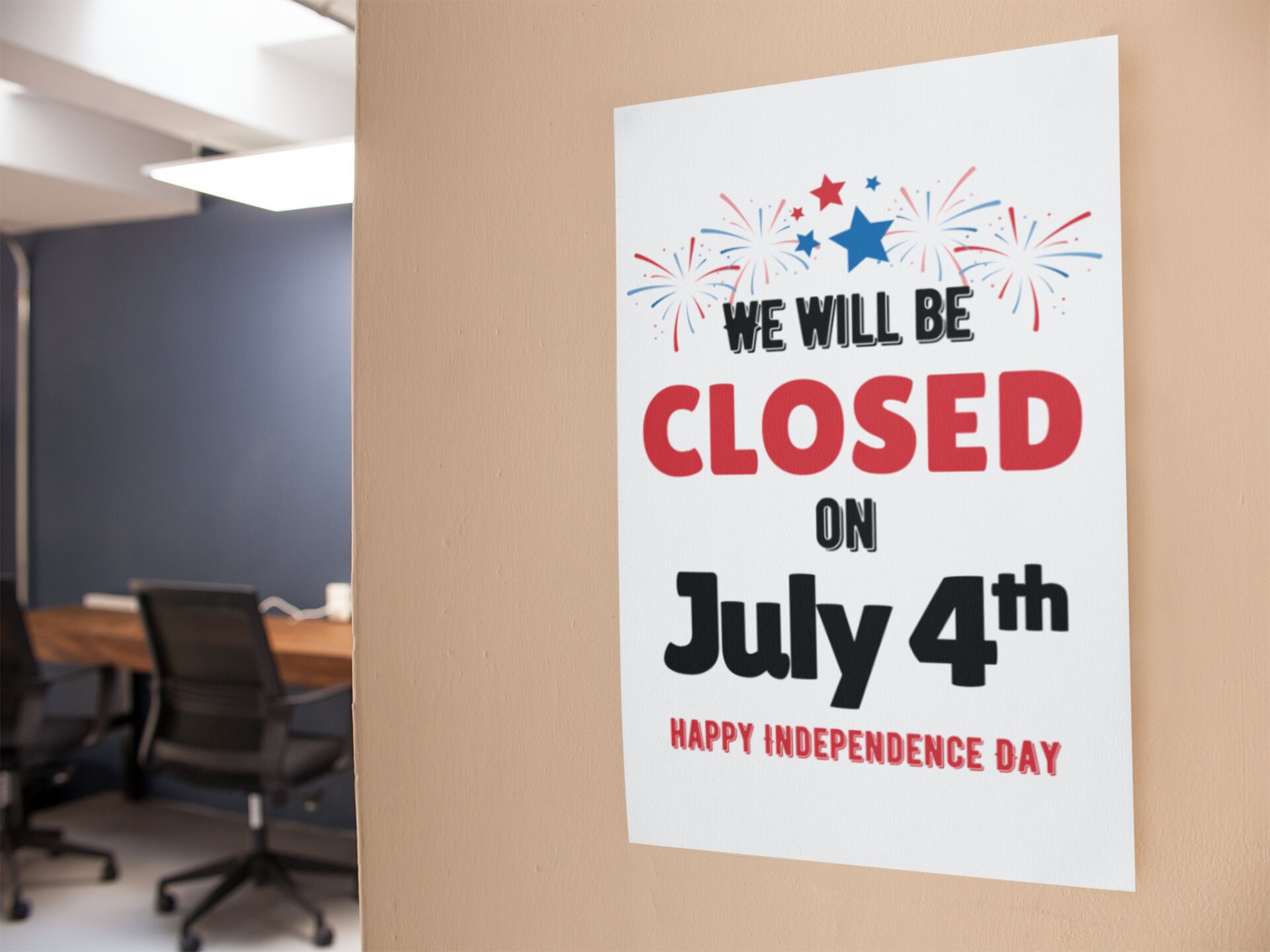 PRINTABLE Closed July 4th SIGN, We Will Be Closed on July 4th Poster ...