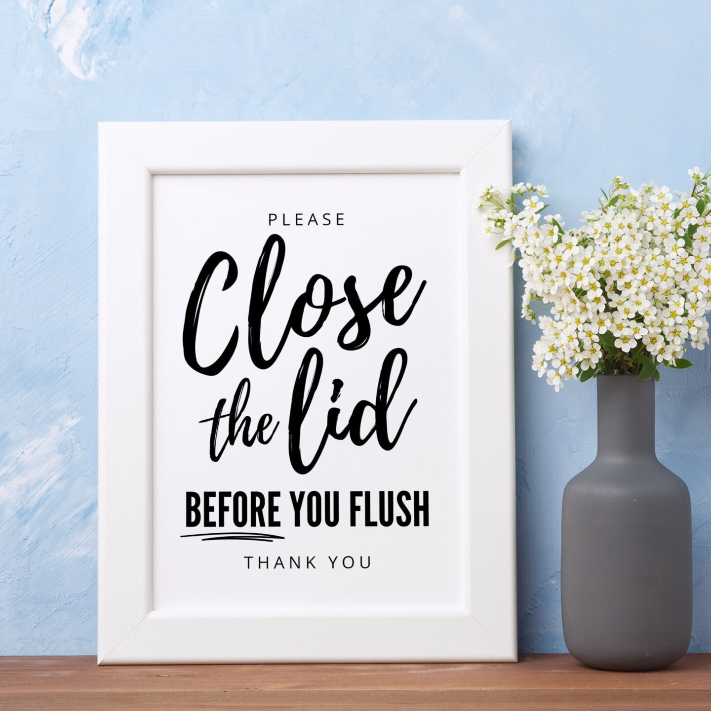 PRINTABLE Close the Lid Before Flushing SIGN, Bathroom Etiquette ...