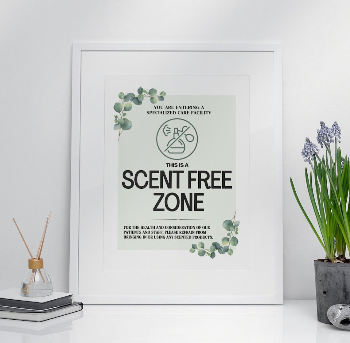 PRINTABLE Scent Free Zone SIGN, Fragrance Free Health Care Facility ...