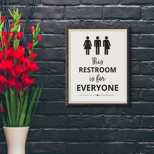 PRINTABLE All Gender Restroom SIGN, Restroom is for Everyone Poster ...