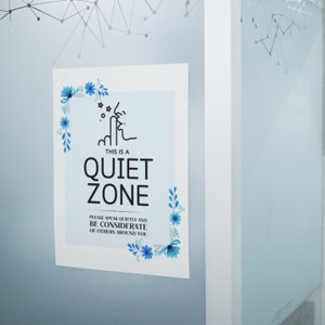 PRINTABLE Quiet Zone SIGN, Speak Quietly, Considerate of Others, Quiet ...