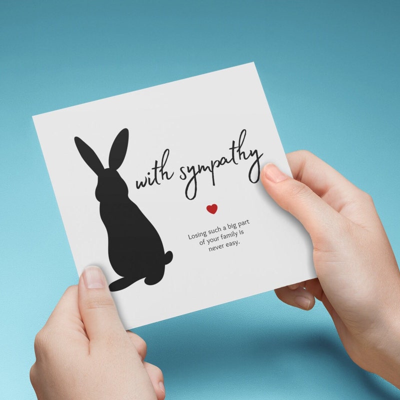 Bereavement Rabbit Sympathy Cards - Etsy