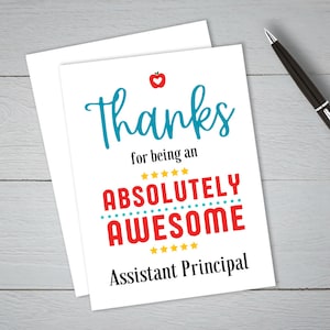 Assistant Principal Thank You Card: Appreciation Gift (digital Download ...