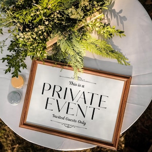 PRINTABLE Private Event SIGN, Wedding Reception, Invited Guests Only ...