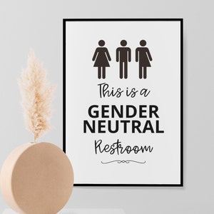 PRINTABLE Gender Neutral Restroom SIGN, Gender Neutral Restroom Print ...