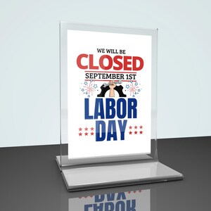 PRINTABLE Closed Labor Day SIGN, Closed on Labor Day, Business, Retail ...