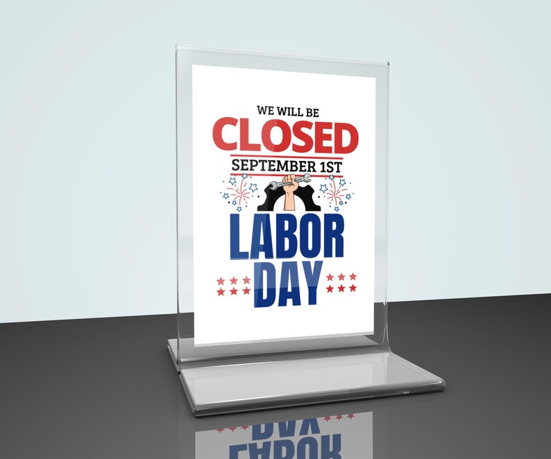 PRINTABLE Closed Labor Day SIGN, Closed on Labor Day, Business, Retail ...