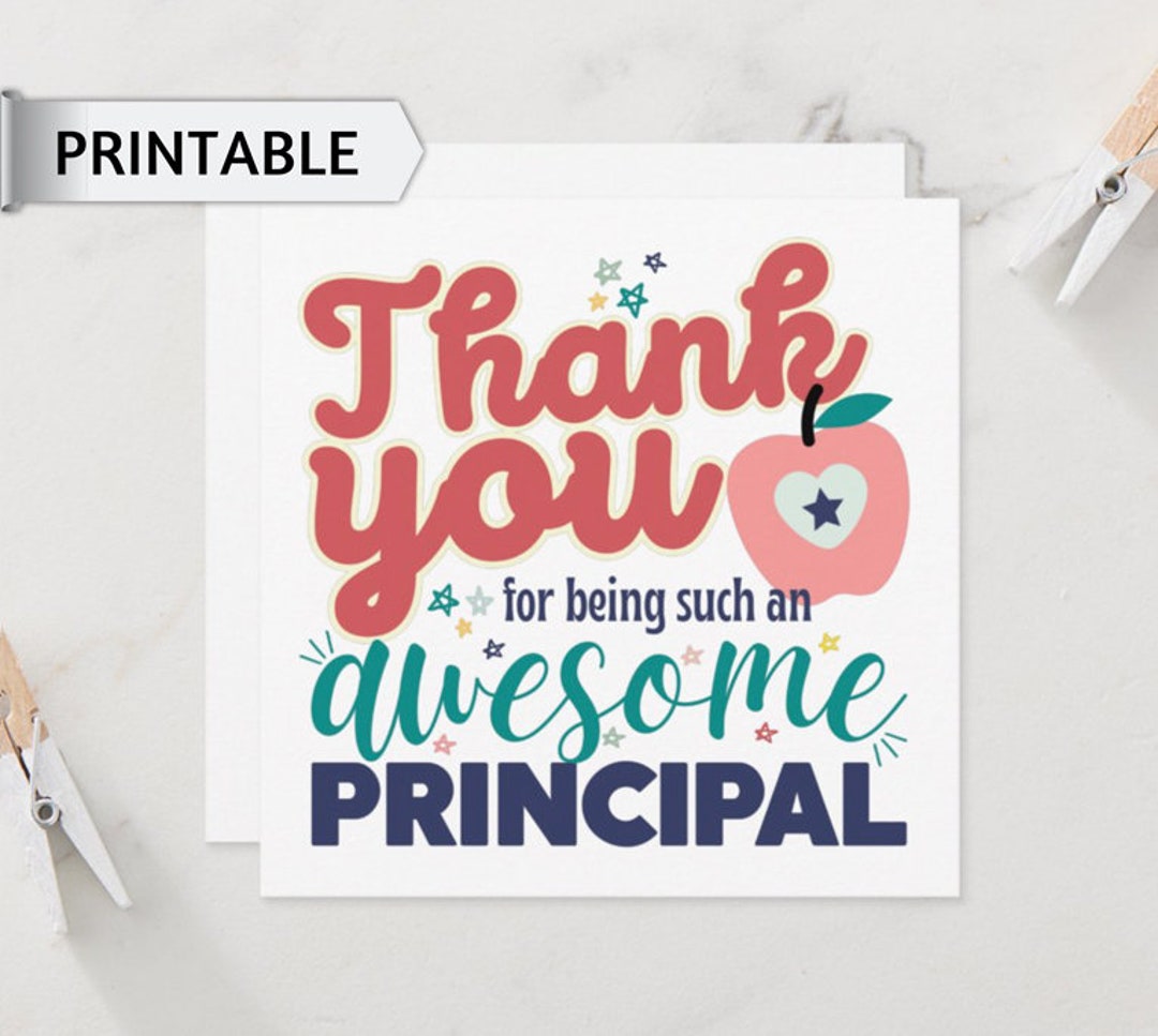 Thank You Principal PRINTABLE CARD, Thank You for Being Such an Awesome ...
