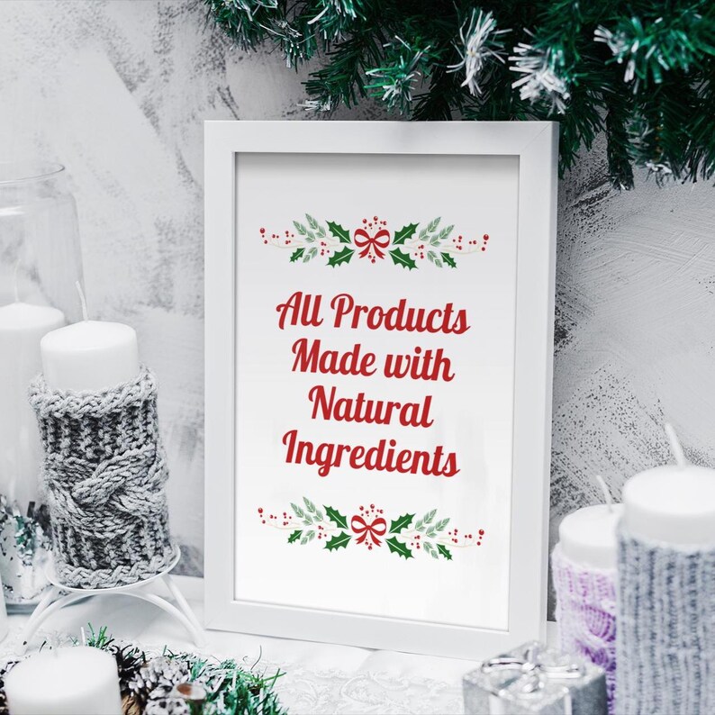 PRINTABLE Holiday Market CRAFTER Booth Signs, Christmas Vendor Sign ...
