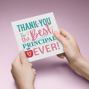 PRINTABLE Best Principal Ever CARD, End of Year Student Gift, Principal ...