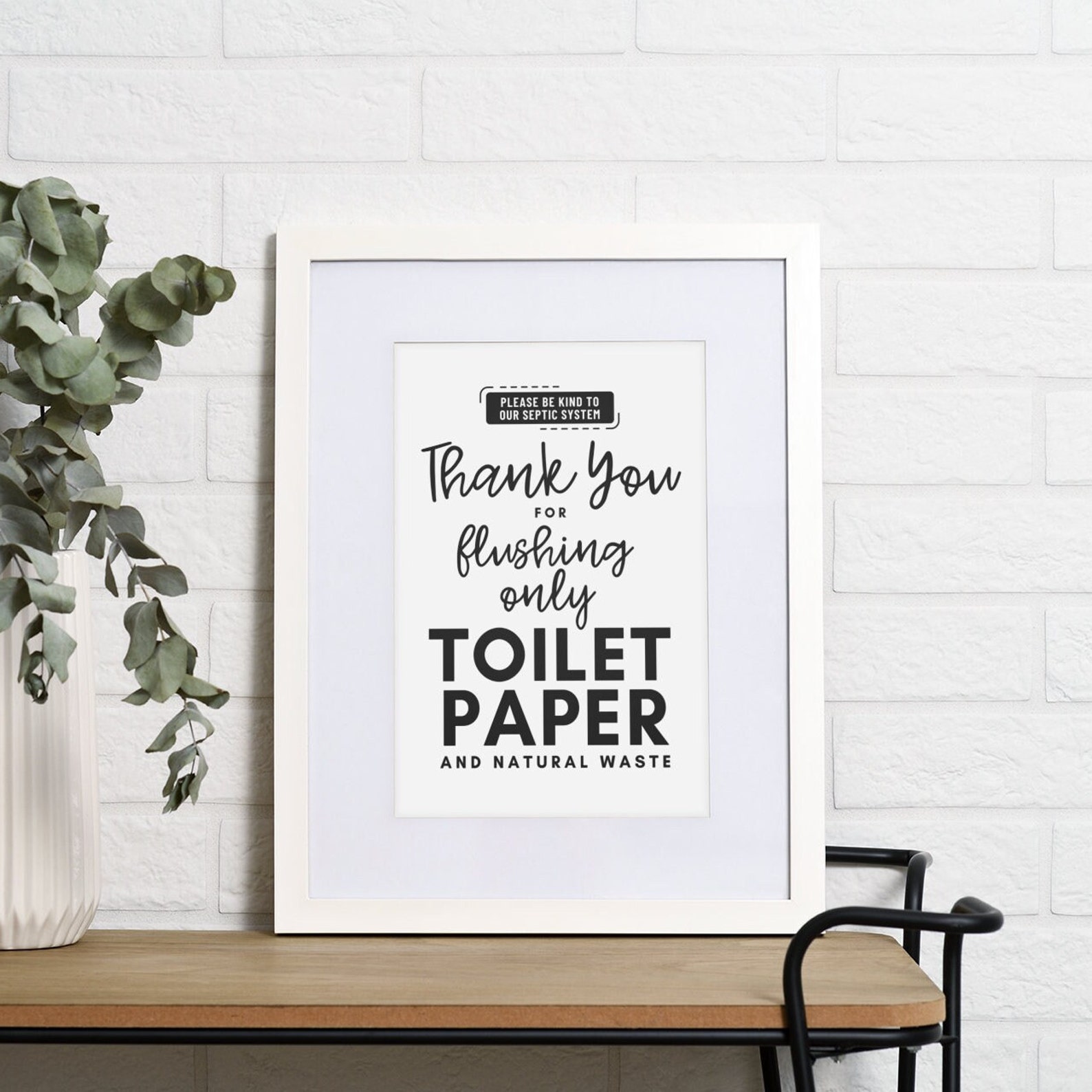 PRINTABLE Septic Tank, SIGN, Be Kind to Our Septic System, Only Flush ...