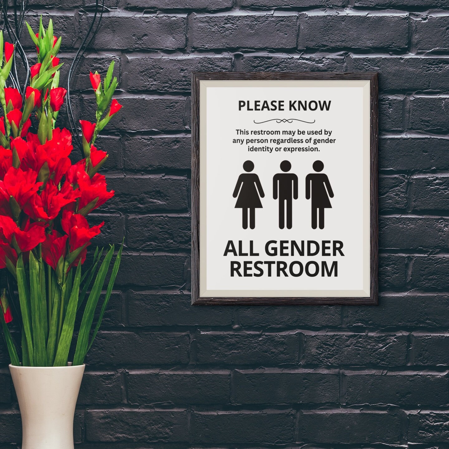 PRINTABLE All Gender Restroom SIGN, All Gender Notice Restroom ...