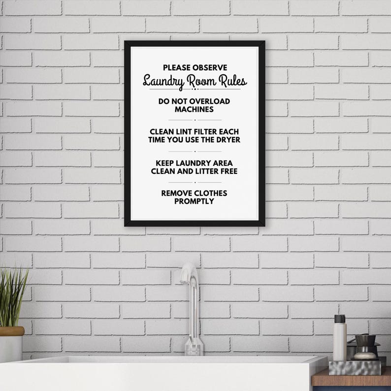 PRINTABLE Laundry Room Rules PRINT, Communal Laundry Etiquette ...