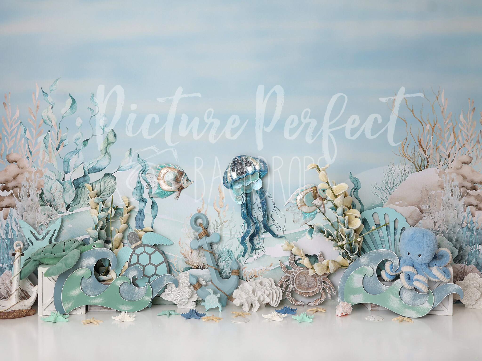 Ocean Blue Under the Sea Backdrop - Etsy