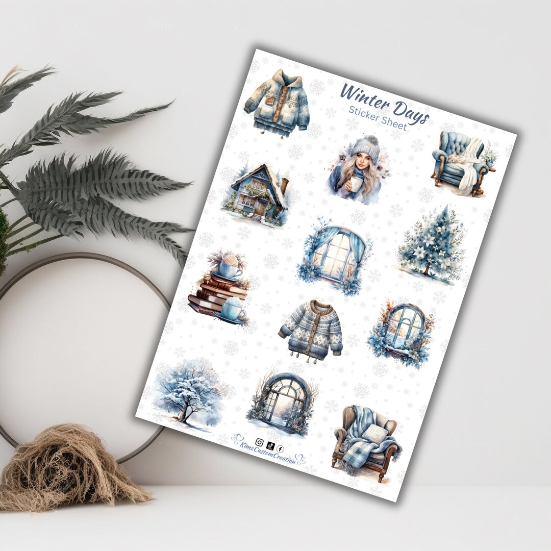Sticker Sheet, Cozy Winter Sticker, Planner Sticker Sheet Winter ...