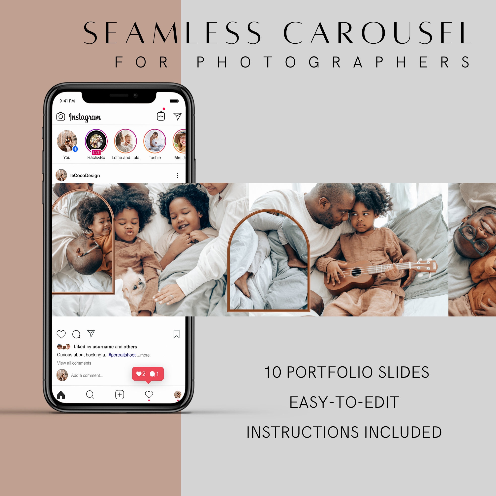 photo collage carousel post for social media easy to edit in canva ...