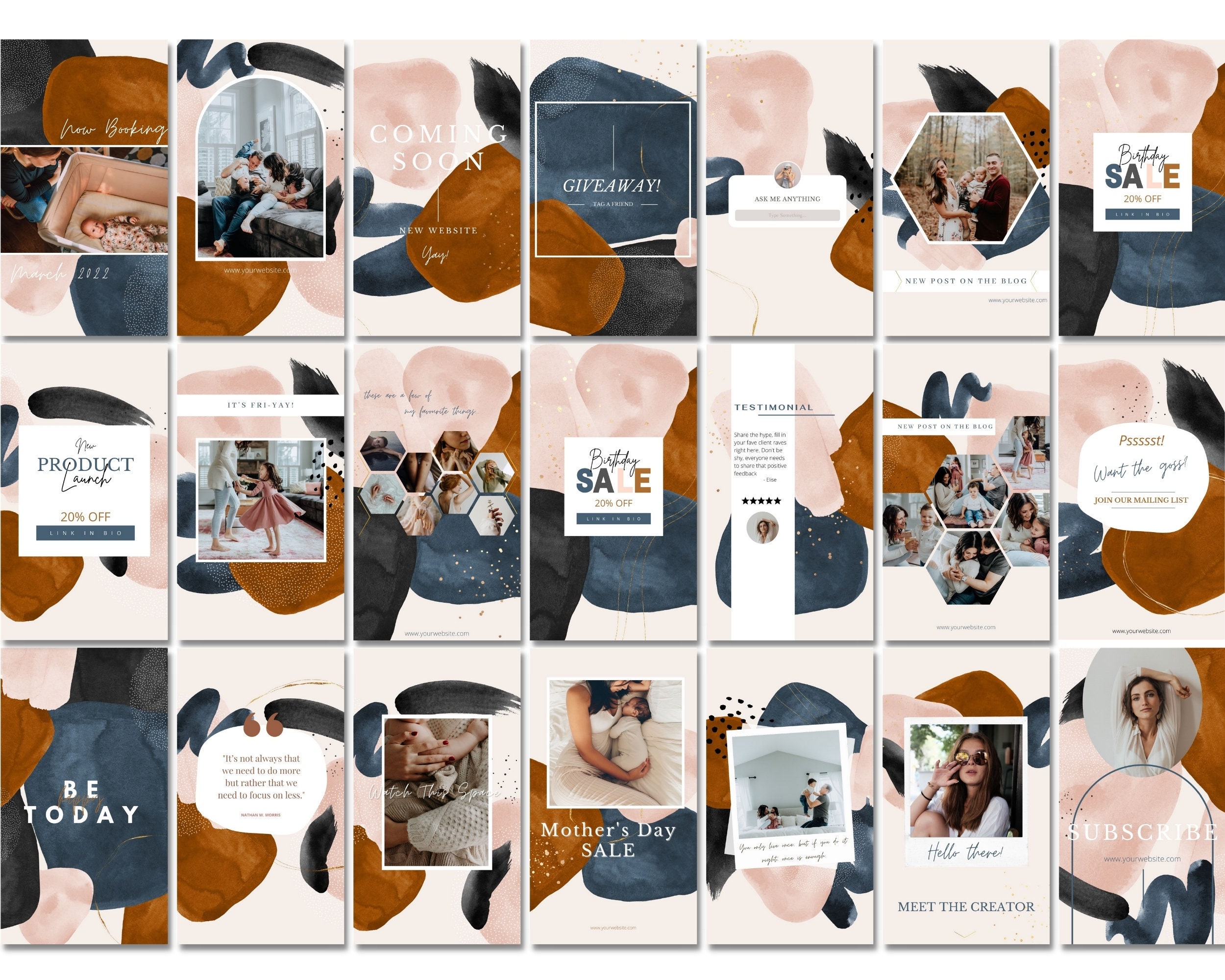 20 Instagram Story Template Bundle for Photographers, Easy to Edit ...